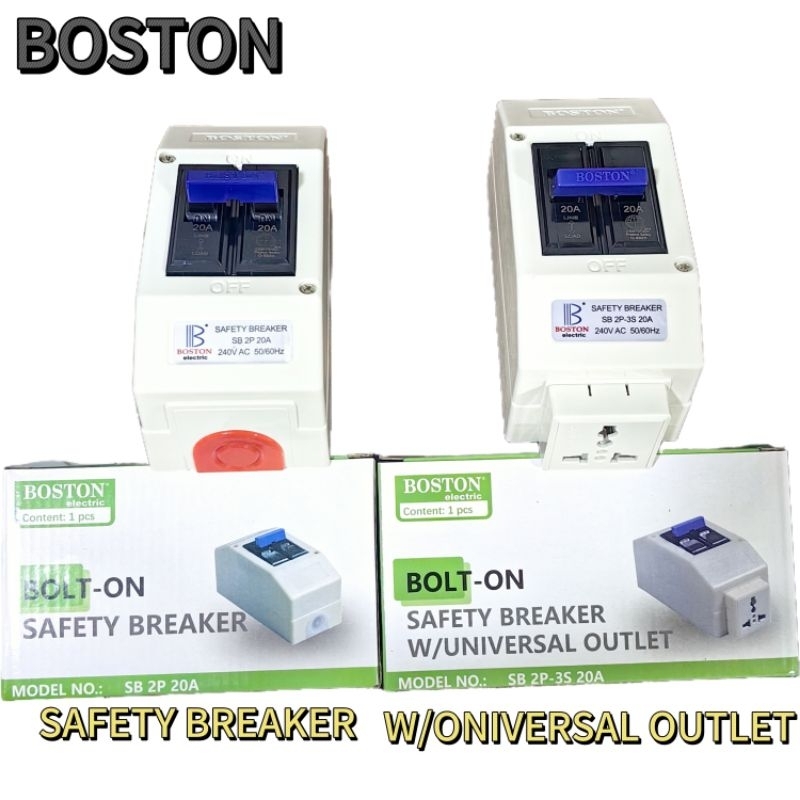 BOSTON -SAFETY BREAKER W/UNIVERSAL OUTLET BOLT-ON SB 2P 240v 15A 20A ...