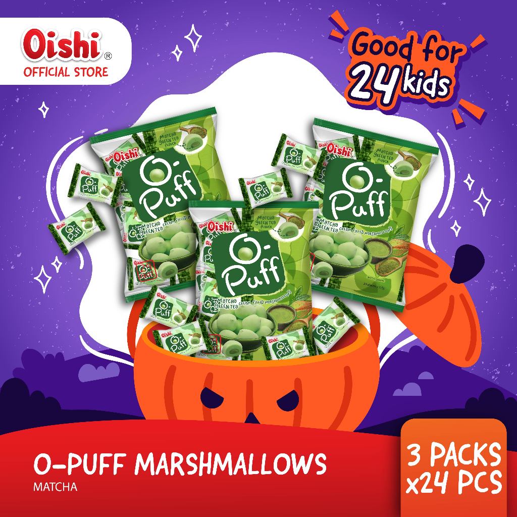 O-Puff Marshmallows Matcha 3.5g x 24 (3 packs) | Shopee Philippines