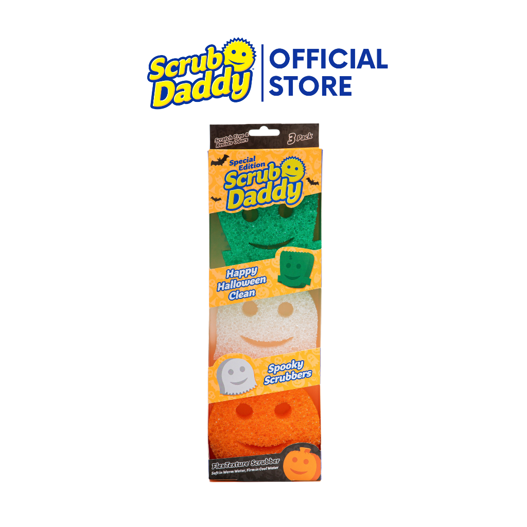Scrub Daddy Halloween Shapes (3 pcs in a pack - 1 PUMPKIN, 1 GHOST, 1 ...