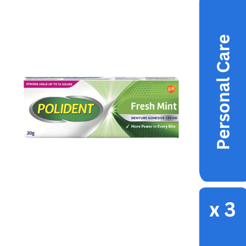 Polident Fresh Mint Denture Adhesive Cream 20g, Bundle of 3 | Shopee ...