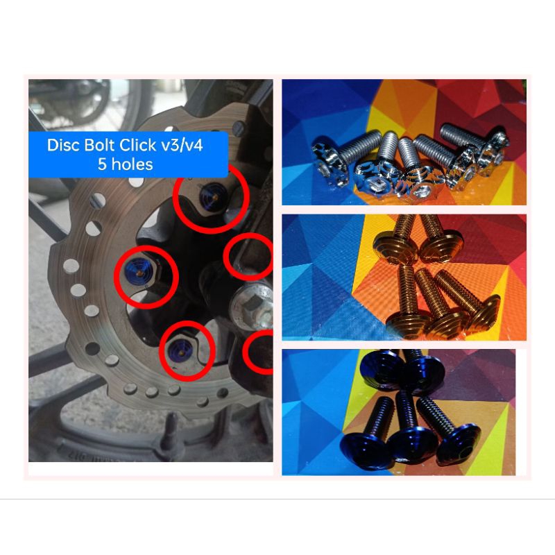 Disc Bolt Set for Honda Click V3.125/Click 125 V4 | Shopee Philippines