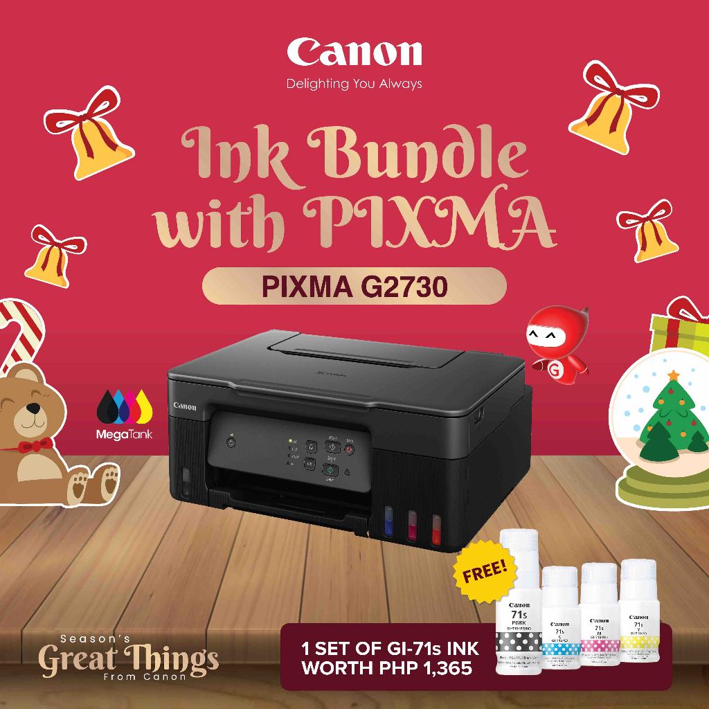 Canon PIXMA G2730 Refillable Ink Tank 3-in-1 Printer | Free 1 Set of GI ...