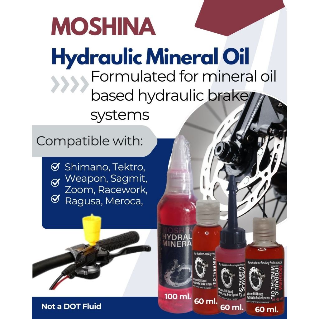 Hydraulic Mineral Oil for MTB Bike Disk Brake - MOSHINA - 60 ml. & 100 ...
