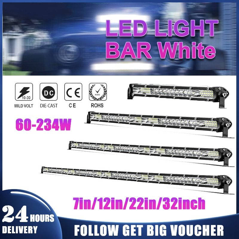 Super Slim 12V 24V 7" 12" 22" 32" Inch LED Light Bar Spot Flood Led Bar ...