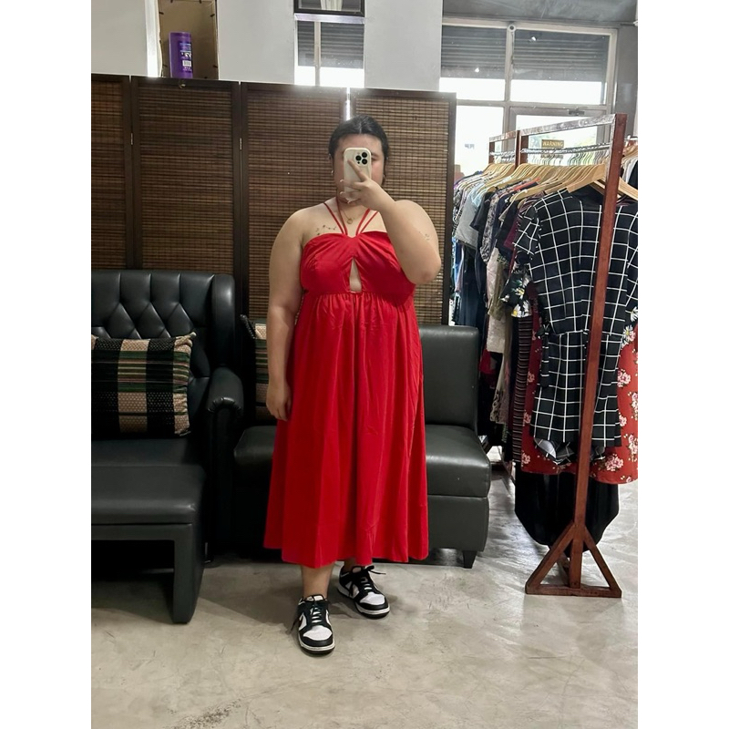 Firing Red Maxi Dress | Shopee Philippines