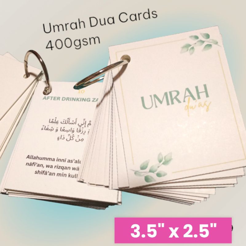 400gsm thick Paper Umrah Dua Cards - small size | Shopee Philippines
