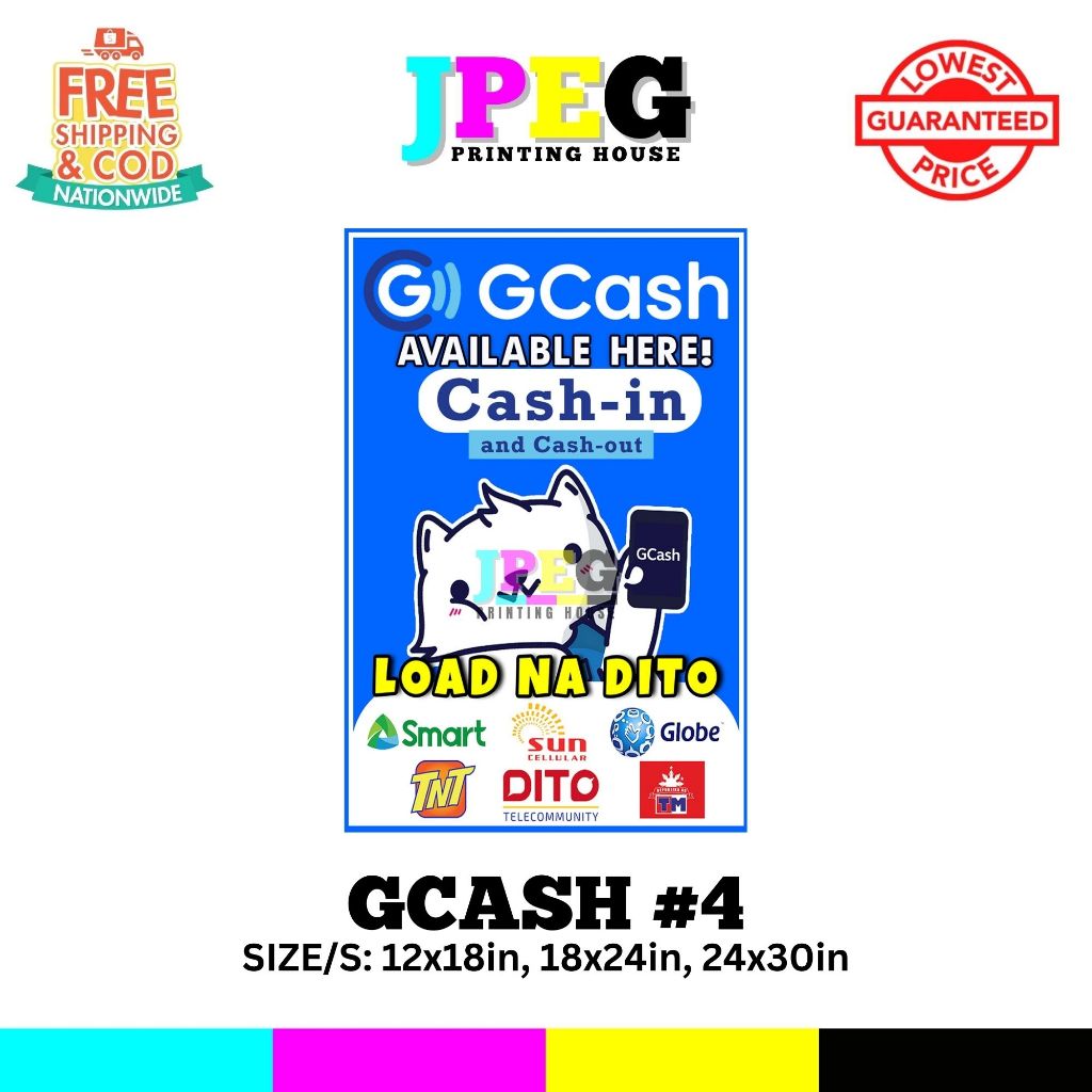 GCASH #4 Tarpaulin Cash in Cash Out Affordable High Quality Tarp RC FP ...