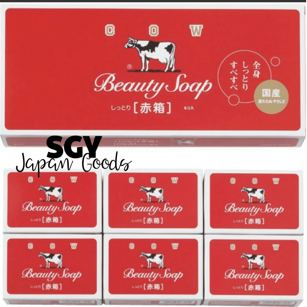 Cow Beauty Soap Red Box – Pack of 6 Bars Premium Japanese Skincare Soap ...