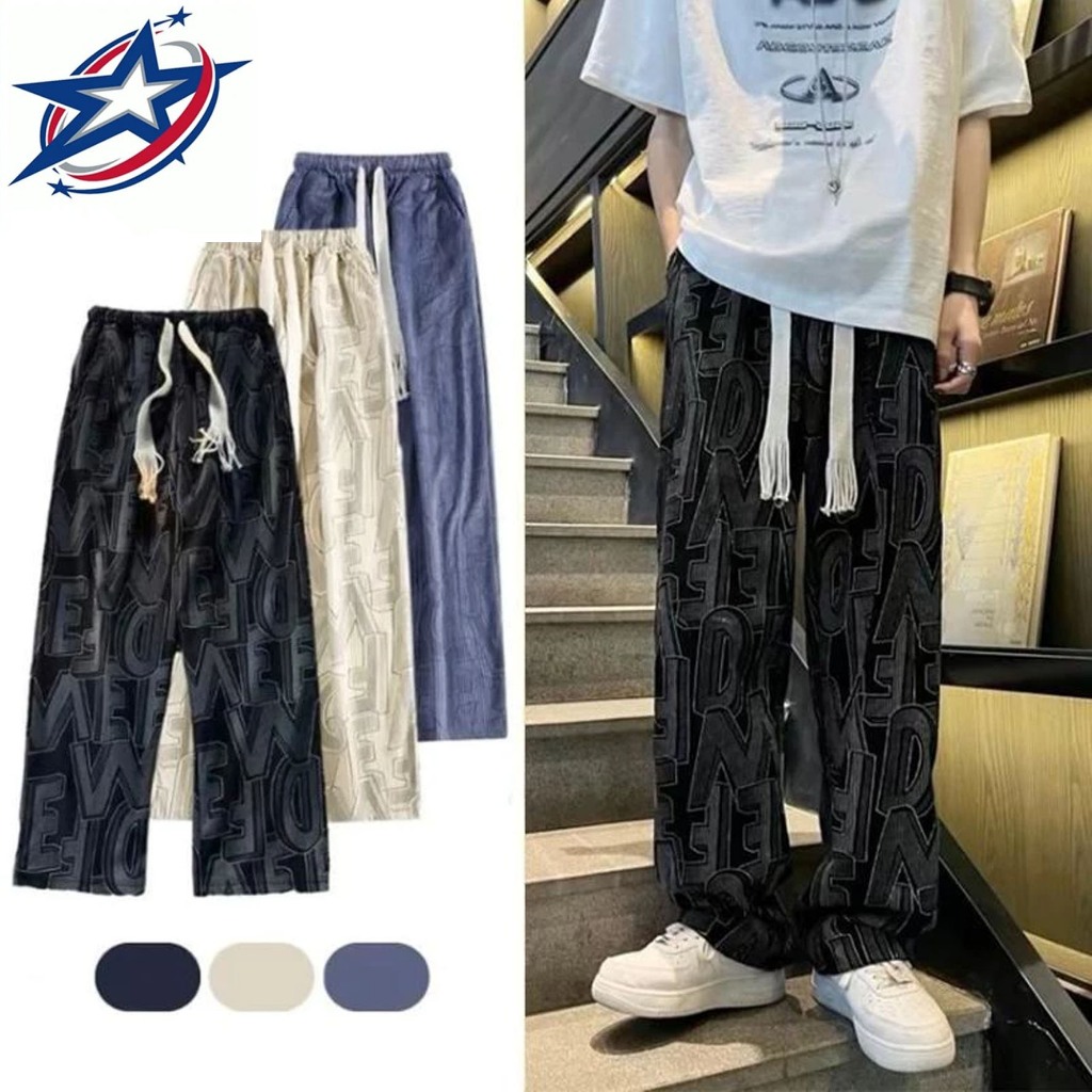 Korean Baggy Straight Cut Slacks Slocks Summer Trouser Unisex | Shopee ...