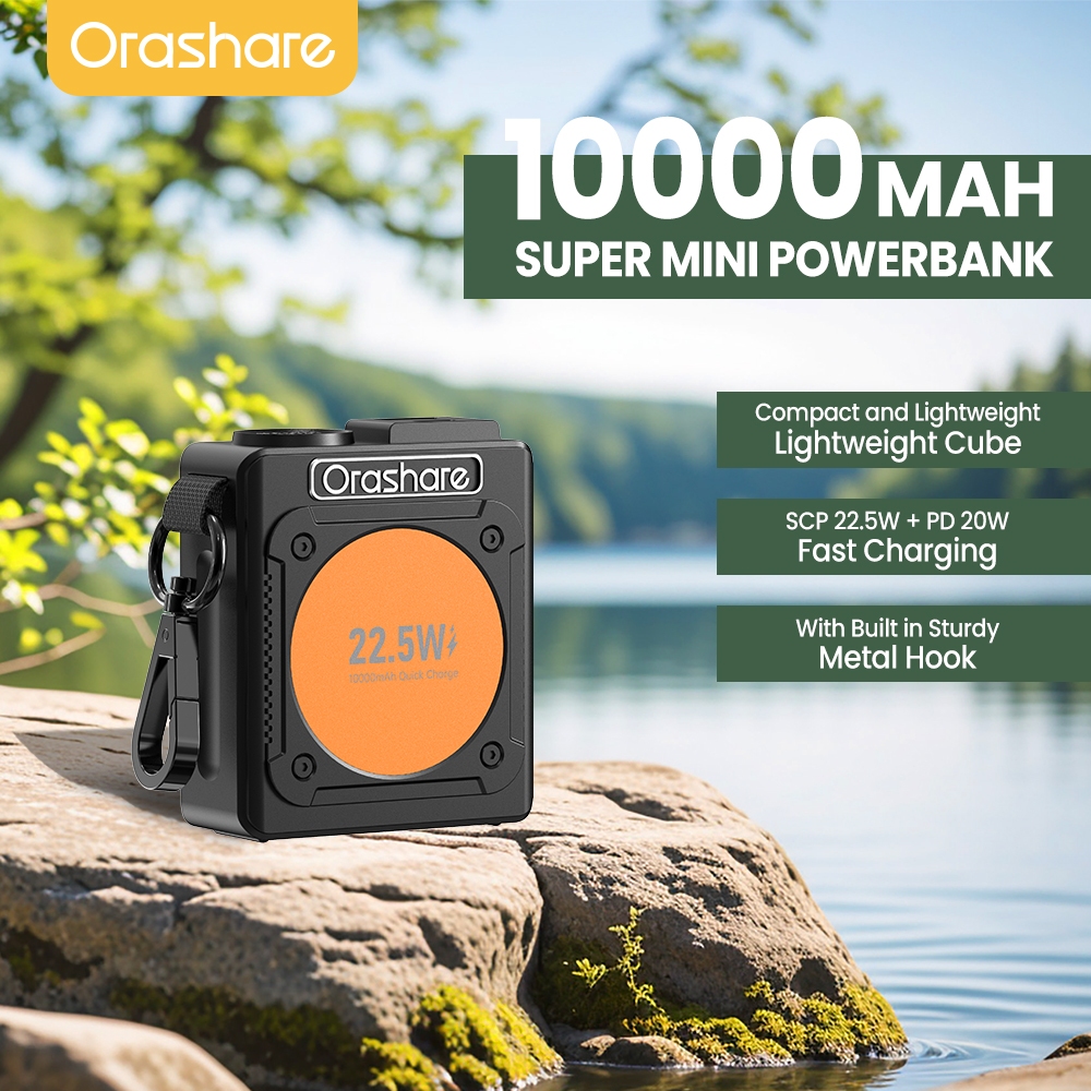 Orashare PH11 10000mAh Powerbank Mini With Metal Hook PD20W Fast Charge ...