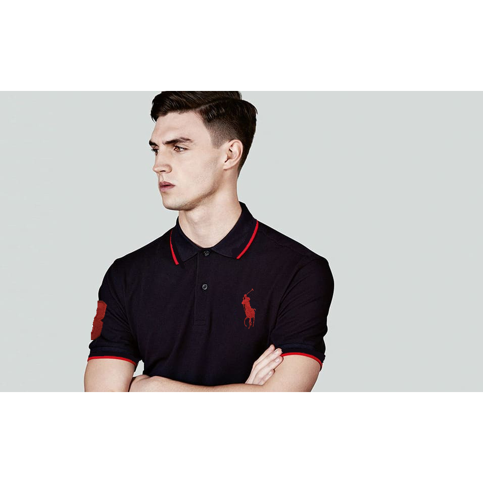 Men polo shirt cotton quality big polo logo polo shirt for men | Shopee ...