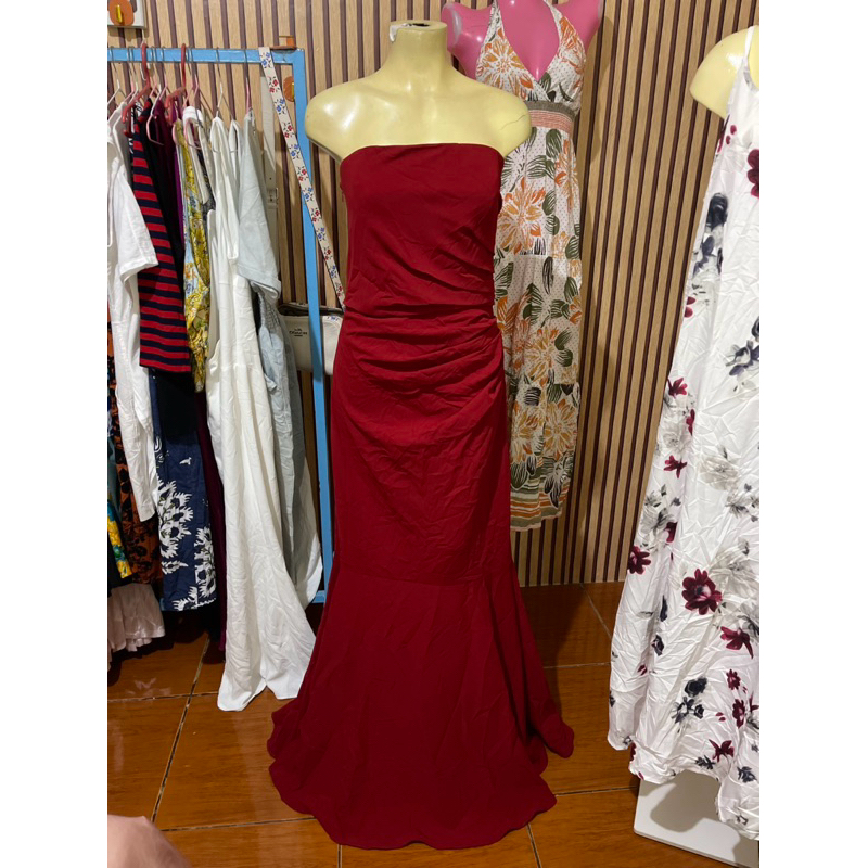 ELEGANT TUBE RED GOWN/ MERMAID GOWN SIZE LARGE | Shopee Philippines