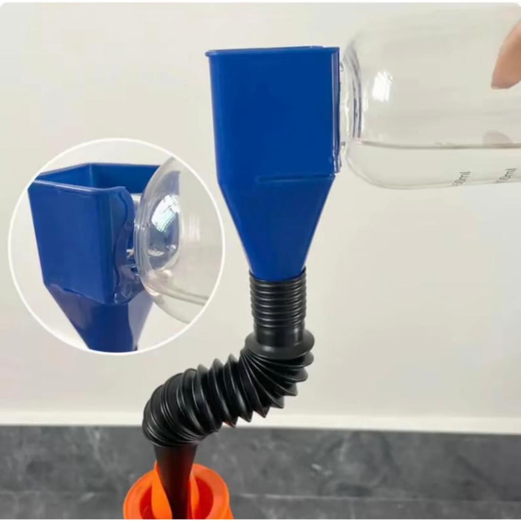 Fuel funnel portable telescopic hose square bayonet hands-free filling ...