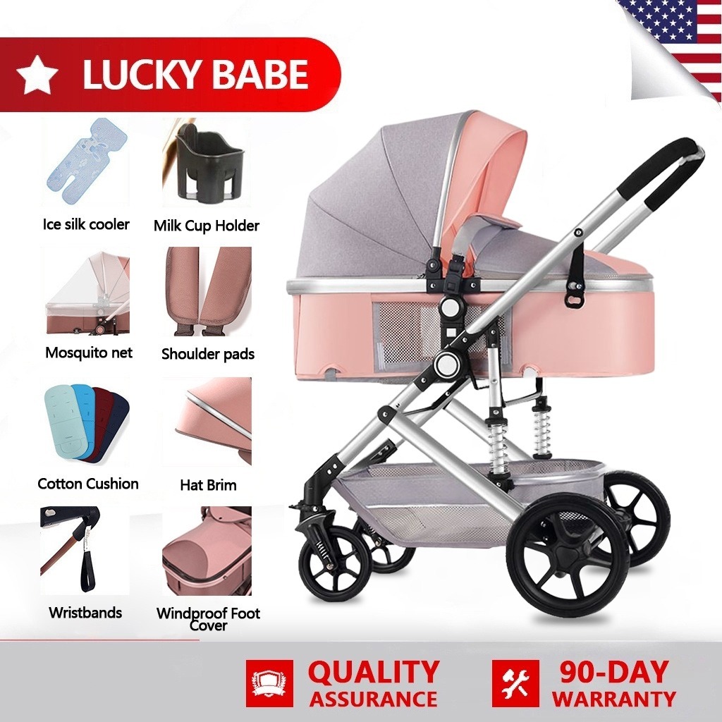 COD【Give 8 gifts】Foldable Stroller for Toddler with Canopy Two-Way ...