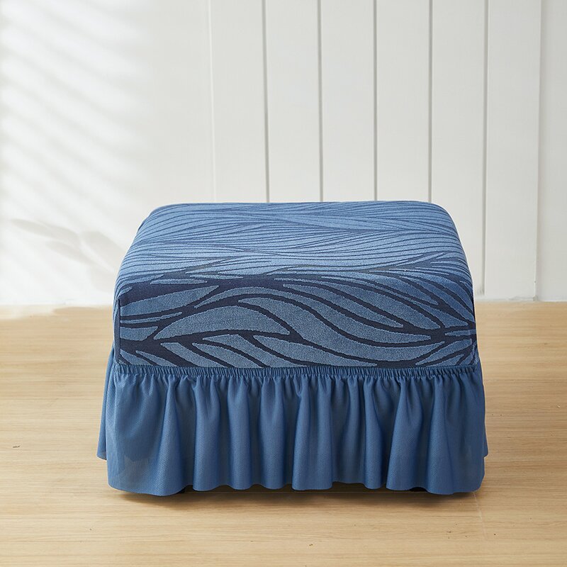 ABJ*Image Wave Pattern Universal Stretch Footstool Cover Sofa Stool ...