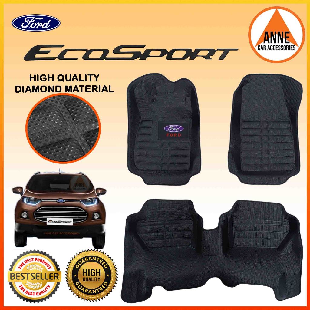 5D Diamond Car Deep Dish Matting for Ford Ecosport 2014 2015 2016 2017 ...