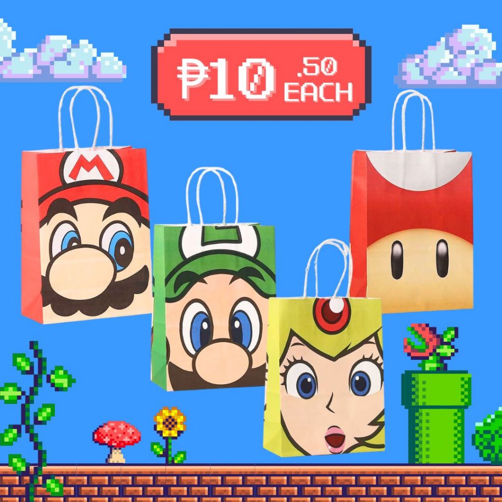 FP3051 (12PCS) HANDLE Super Mario Gift Paper Loot Bag Party Souvenir ...