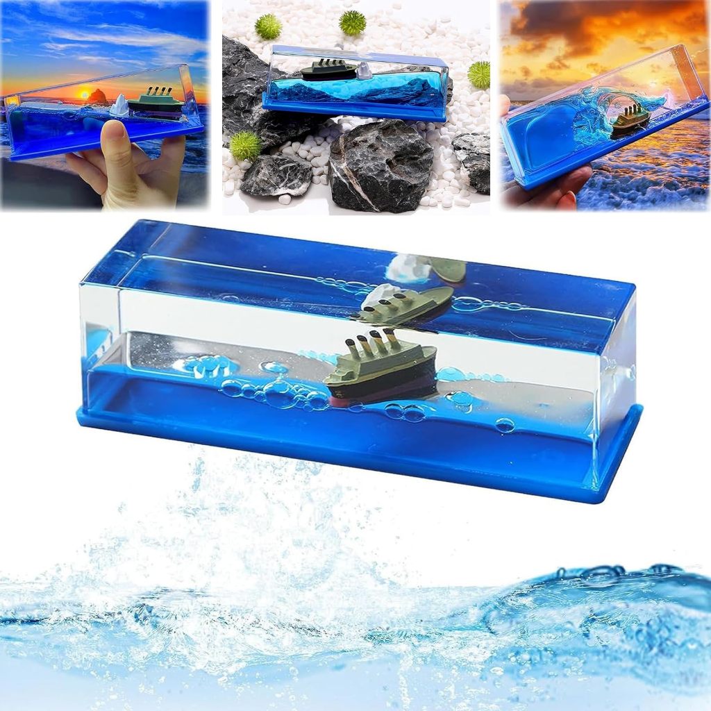 Titanic Cruise Line Fluid Float Bottle Desk Fluid Float unsinkable ship ...