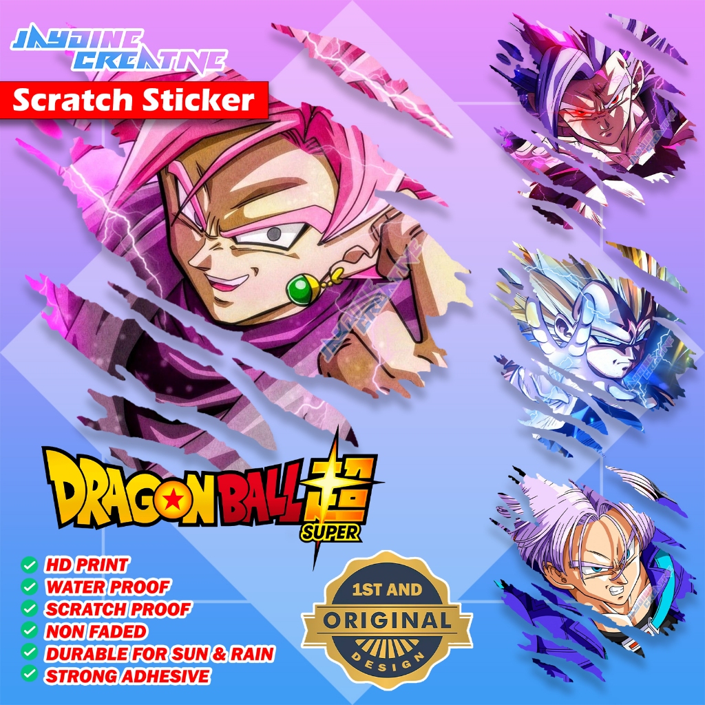 Dragonball Scratch Design Sticker, Indoor Outdoor Vinyl Sticker ...