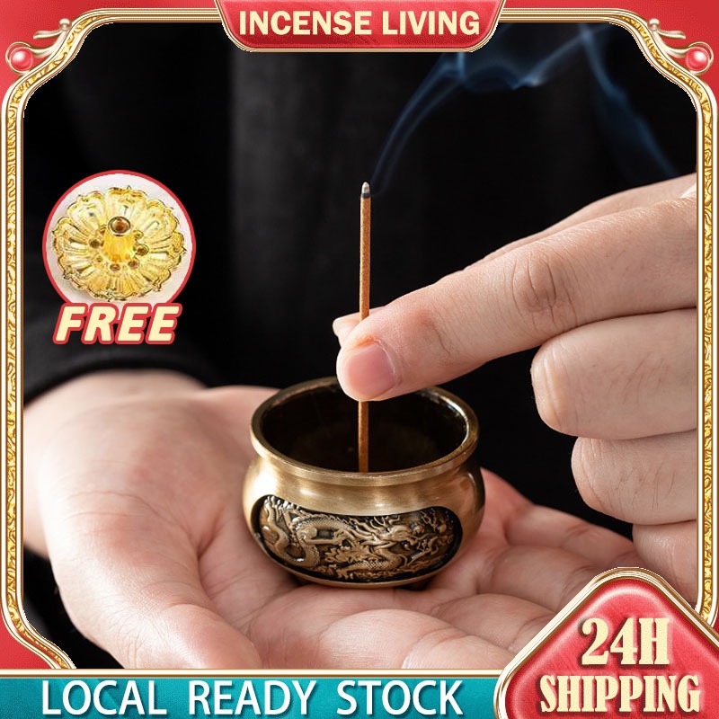 Mini Incense Burner Vintage Incense Stick Holder Three Foot Alloy ...