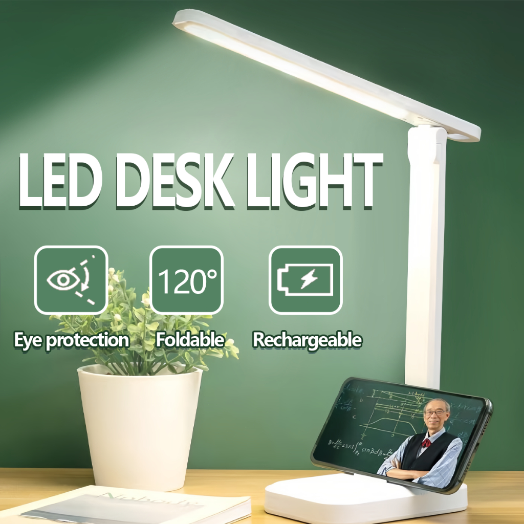 MELULO LED Desk Lamp Rechargeable Study Light for Bedroom USB Reading ...