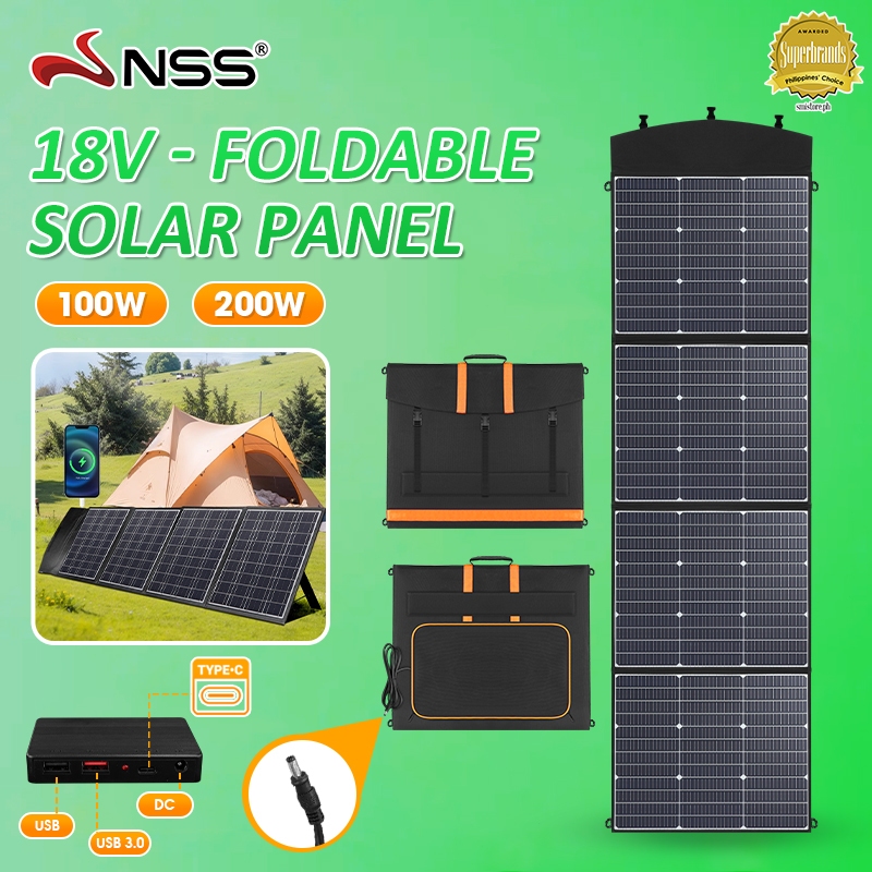 NSS Foldable 18V 100W 200W 3.0 USB Solar Panel Waterproof Solar Panel ...