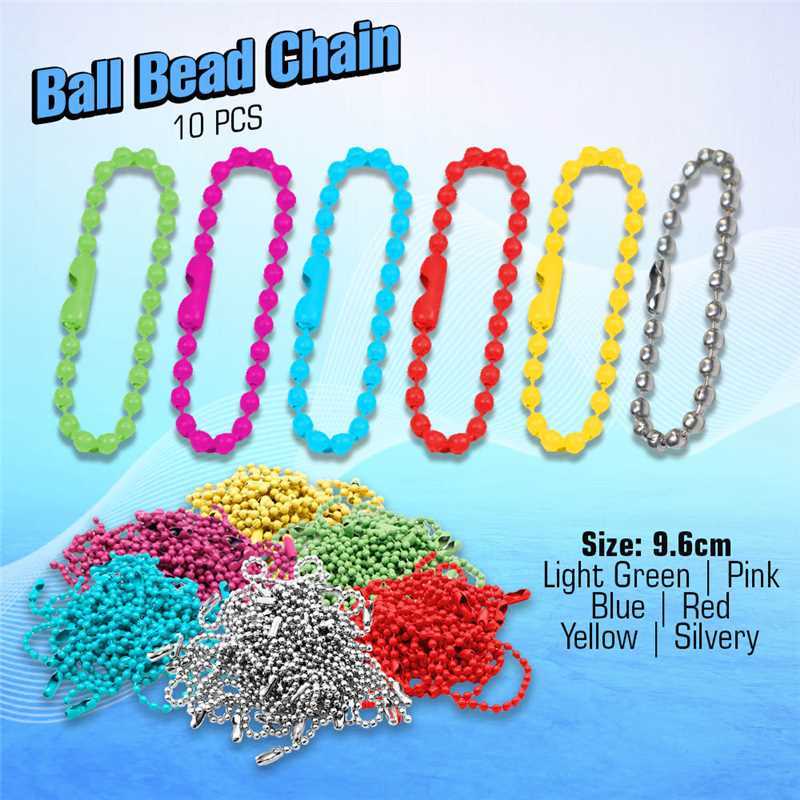 10 PCS Ball Bead Chains, Metal 9.6cm Key Chain, Colorful Jewelry Making ...