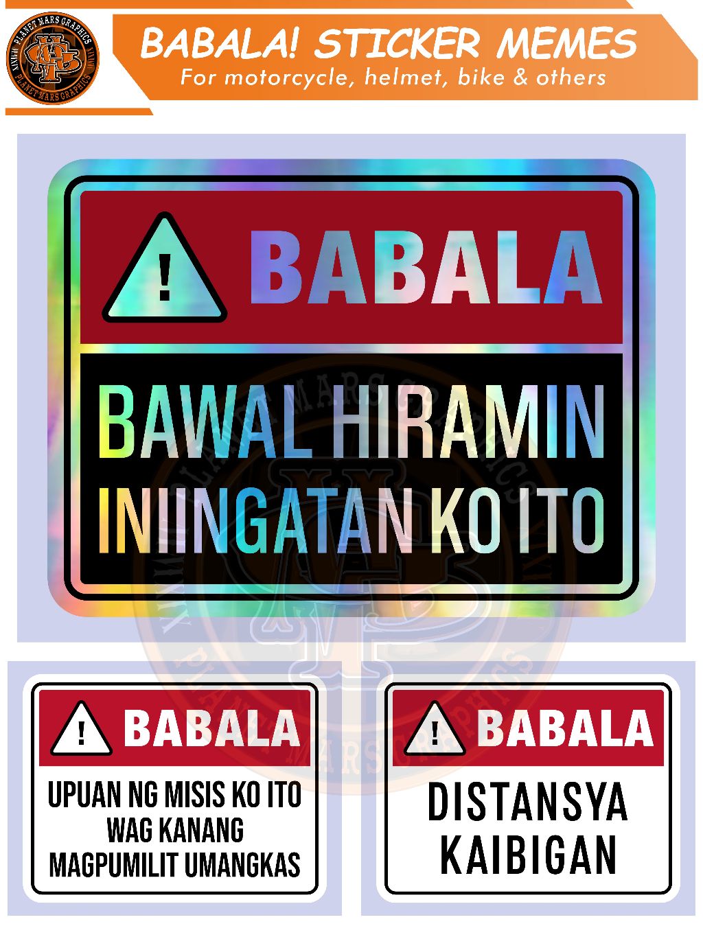 Babala Sticker Memes V2 BAWAL HIRAMIN for Motorcycle Bike Helmet & More ...