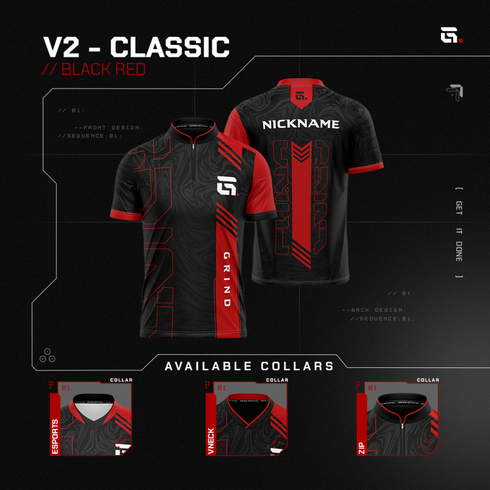 Grind V2 Black Red Multiverse, Customizable Esports Jersey, Regular Cut ...