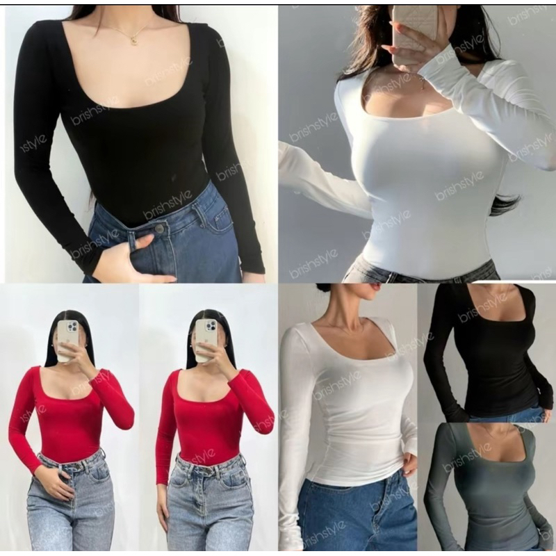 FYANG Squareneck Longsleeve Double Lining FRONT Only | Shopee Philippines