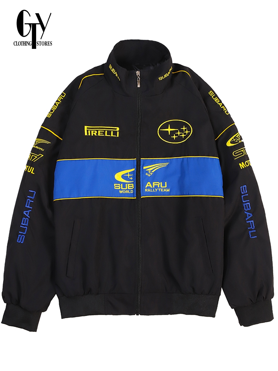 SUBARU Black Racing Jacket For Men Motor F1 Ferrari Cycling Jacket With ...