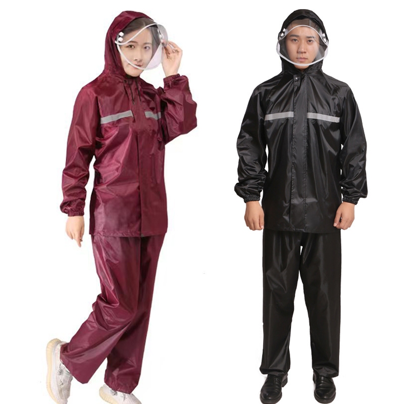 Waterproof Breathable Anti-storm Rain Suit Jacket & Trouser Suit Raincoat for Men and Women ...