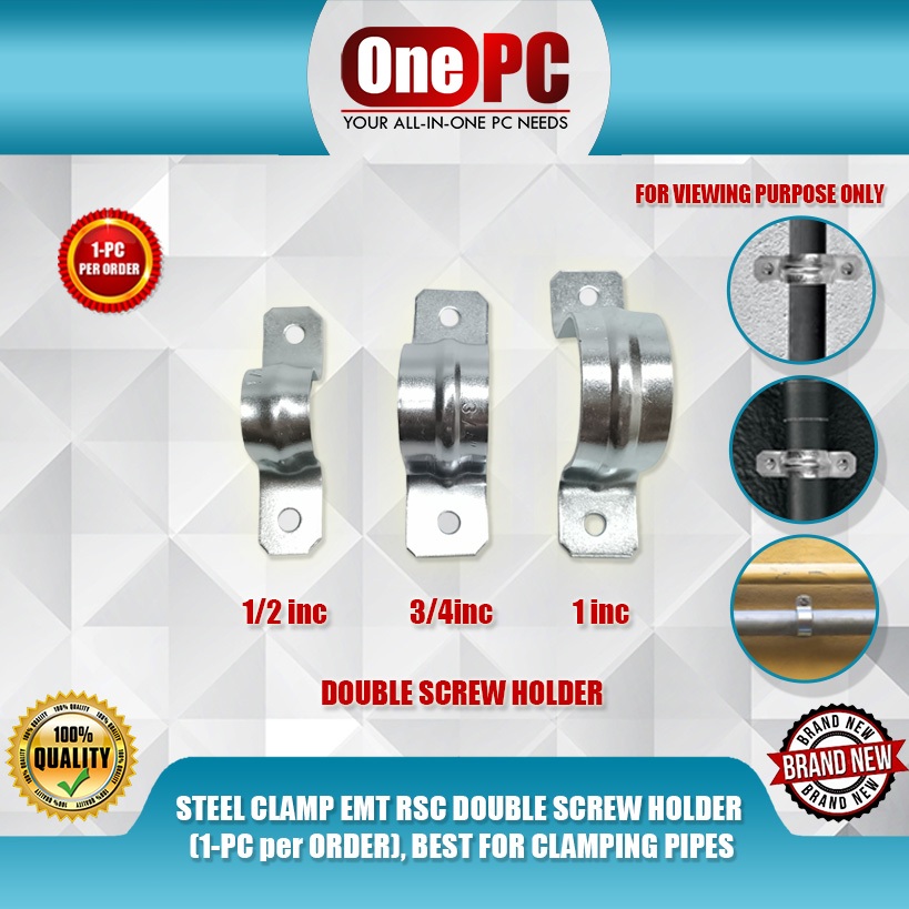 ONE PC STEEL CLAMP EMT RSC DOUBLE SCREW HOLDER (1-PC per ORDER), BEST ...