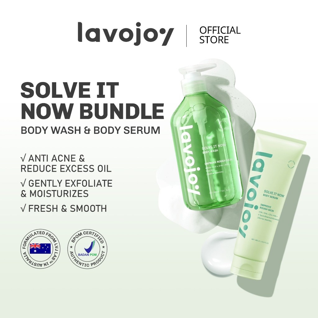 [Bundle] lavojoy Solve It Now Body Wash 300ml + Body Serum 180ml | Anti ...