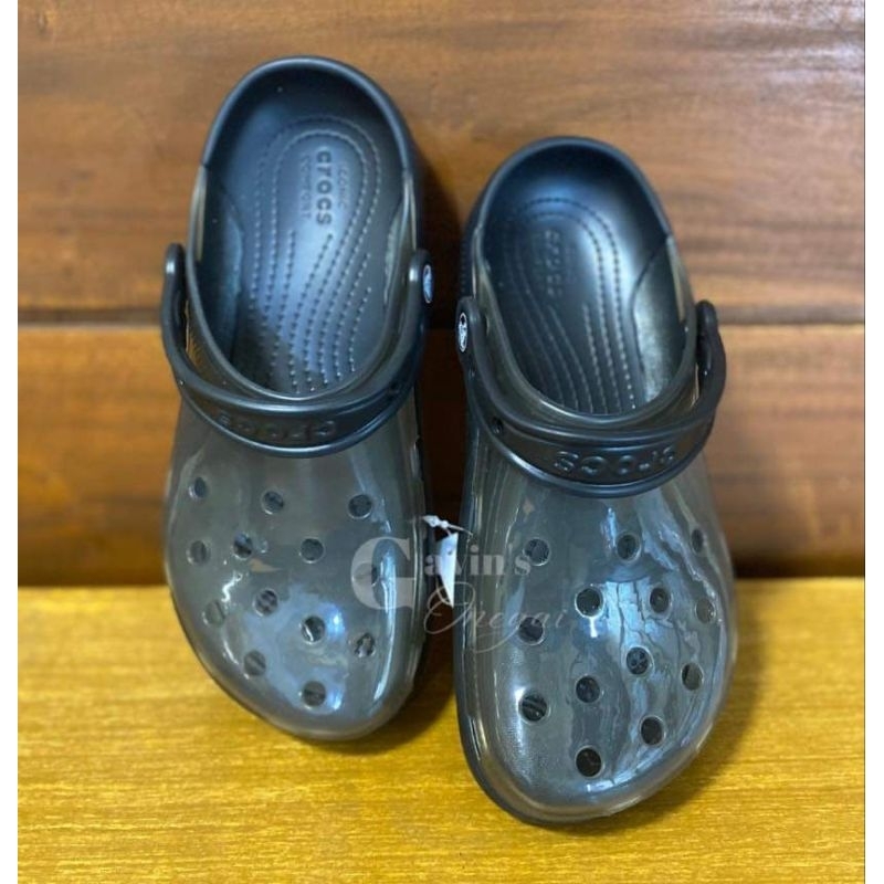 CROCS CLASSIC TRANSLUCENT CLOG IN BLACK 100% ORIGINAL | Shopee Philippines