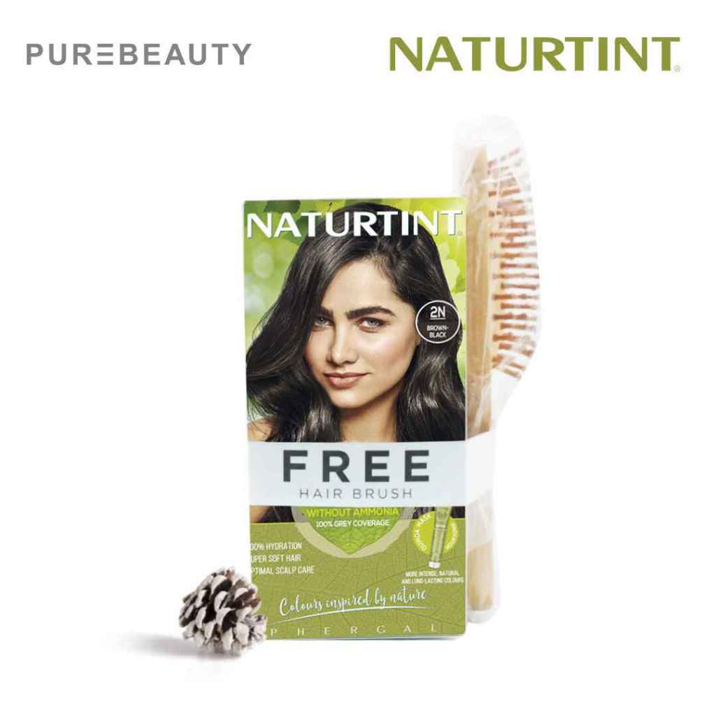 NEW Naturtint Hair Color 2N Brown Black - FREE Brush - Purebeauty ...