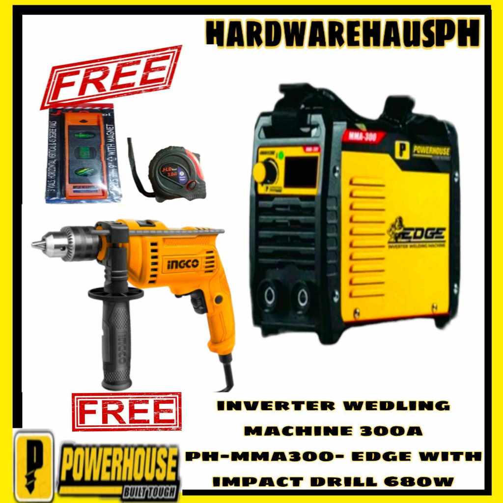 Powerhouse EDGE Inverter Welding Machine 300A with Ingco Impact Drill ...