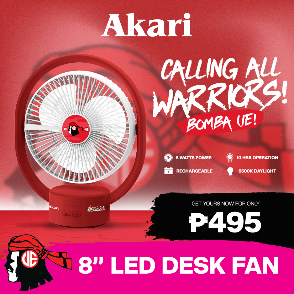 AKARI X UAAP [ UE ] - 8" Rechargeable Elliptical Fan w/ LED | Shopee ...