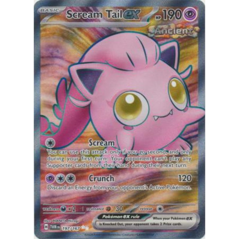 Pokemon Card, Scream Tail ex 197/167, Full Art Secret Rare. (ENGLISH ...