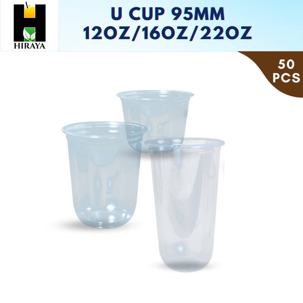 U Shaped Plastic Cup 95MM 50pcs 12OZ - 22OZ / U Cup / Disposable cups ...