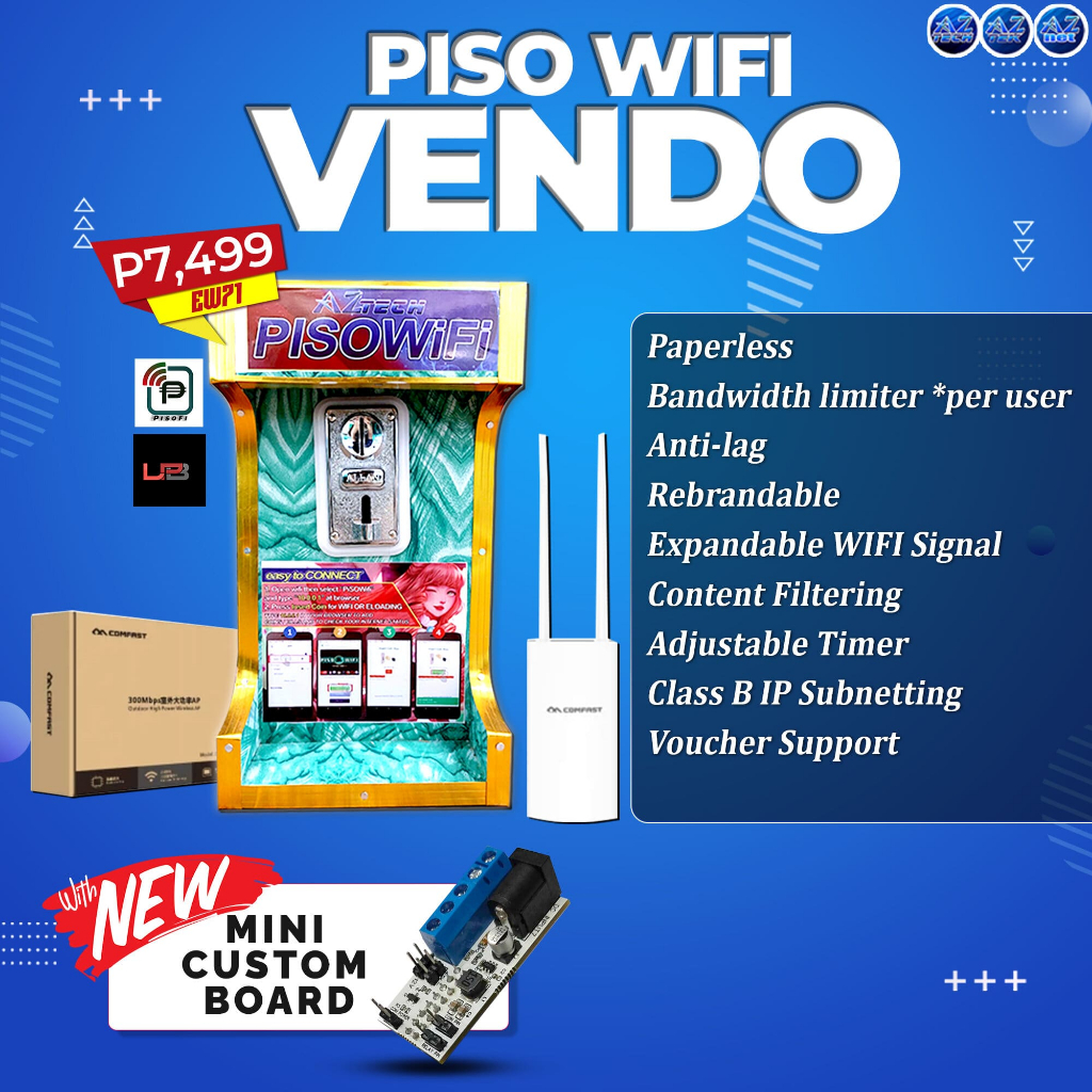 WiFi Vendo - 100 up to 300 meters wifi range(PisoFi, LPB, 1Click ...