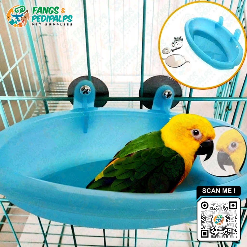 Bird Bathtub with Mirror | Cage Mounted Bathtub | Bird Bathtub | Bird ...