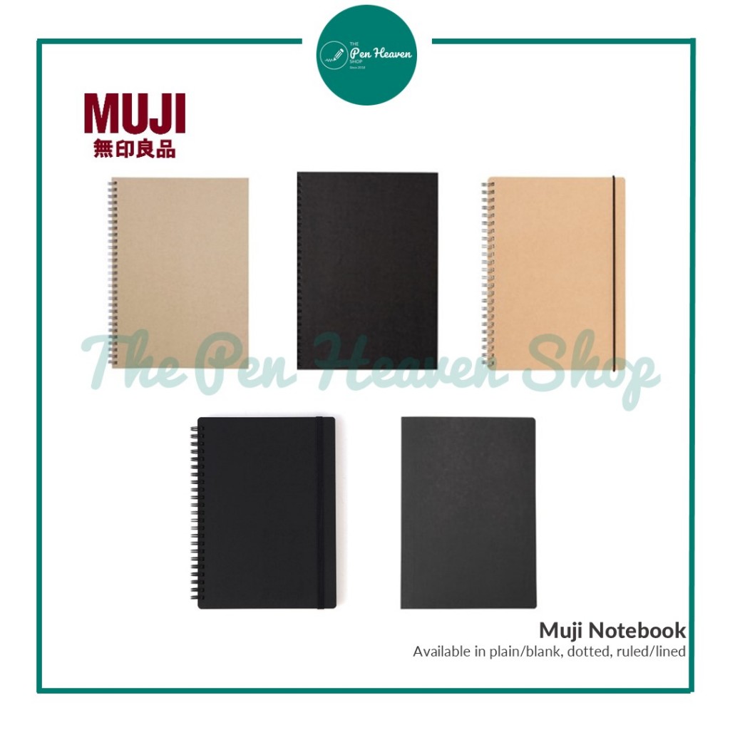 Muji Notebook (Authentic, Plain/Blank, Dotted, Ruled/Lined) | Shopee ...