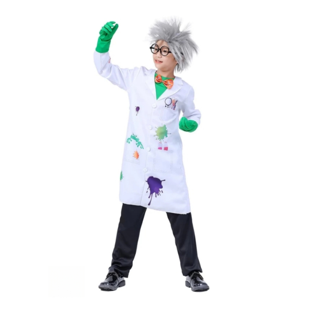 Halloween Children Crazy Scientist Cosplay Costume Party Performance ...