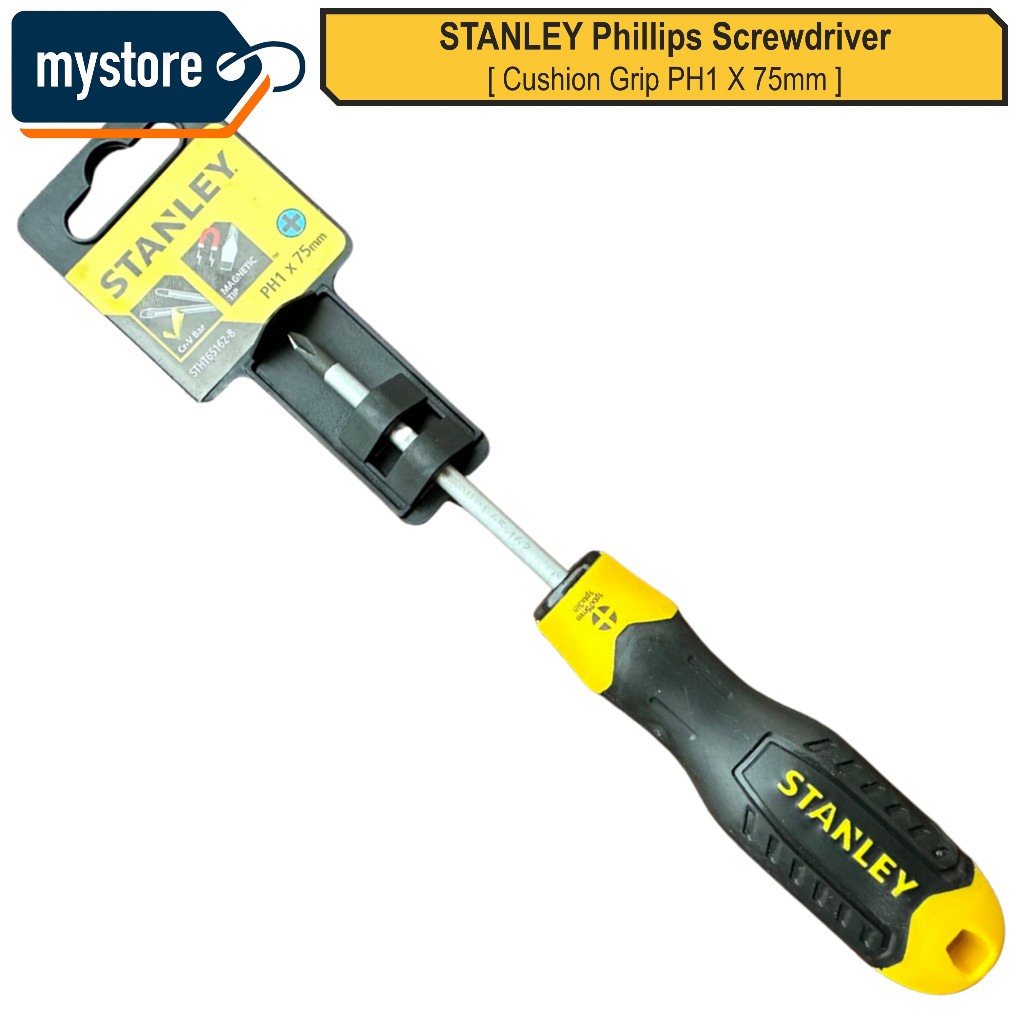 STANLEY Phillips Screwdriver STHT65162-8 PH1 X 75mm Cushion Grip ...