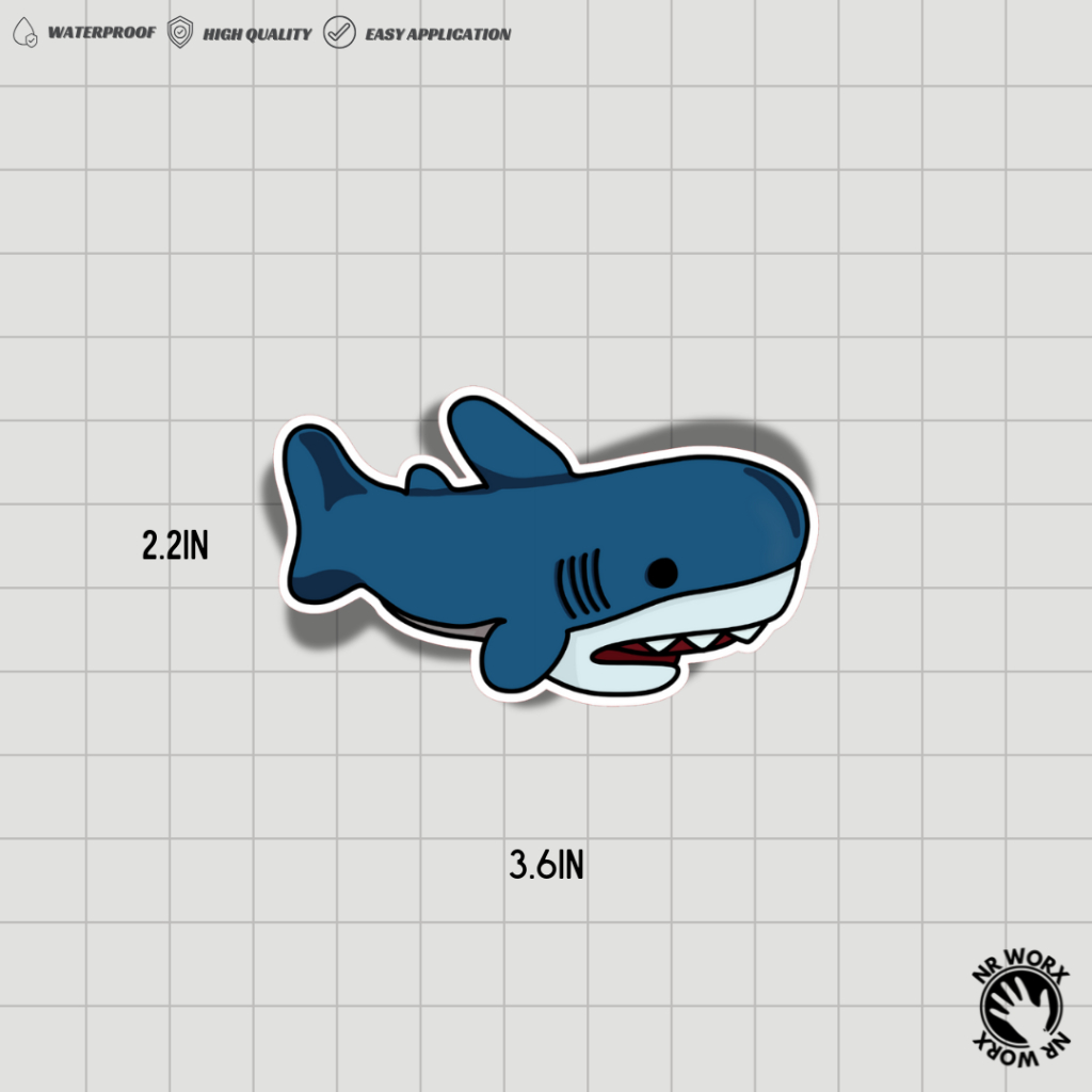 Cute Shark Vinyl Sticker Laminated NR Worx | Shopee Philippines