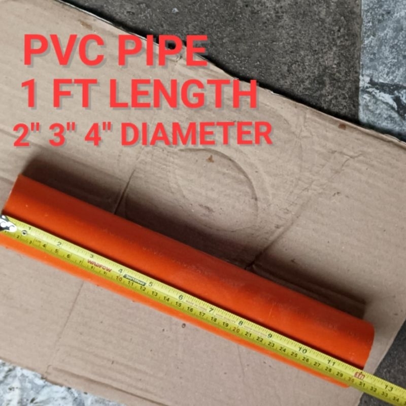 (SOLD PER 12 INCH / 1 FEET LENGTH) PVC ORANGE PIPE SIZE 2" 3" 4" 6 ...