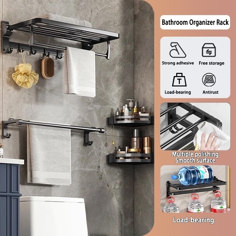 Bathroom Organizer Rack Towel Rack Corner Shelf Tissue Holder Bathroom ...