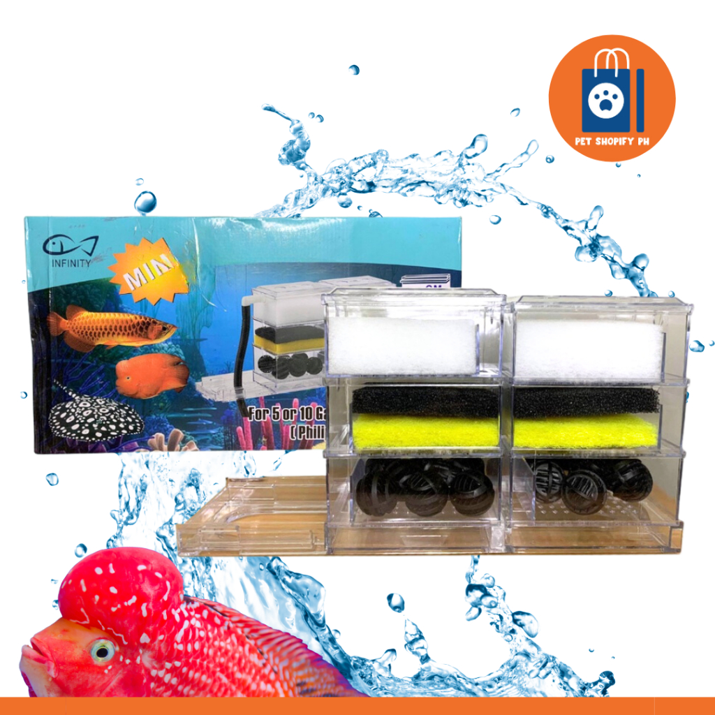 Infinity Mini Trickle Filter Set FREE Submersible Pump A1200E 7.2w 45cm ...