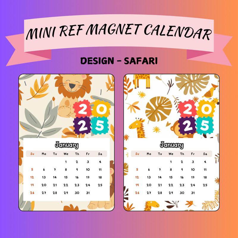Mini Ref Magnet Calendar - Safari | Shopee Philippines